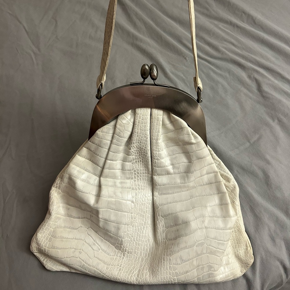 Rare Renato Angi Venezia 100% Italian White Leather H… - Gem